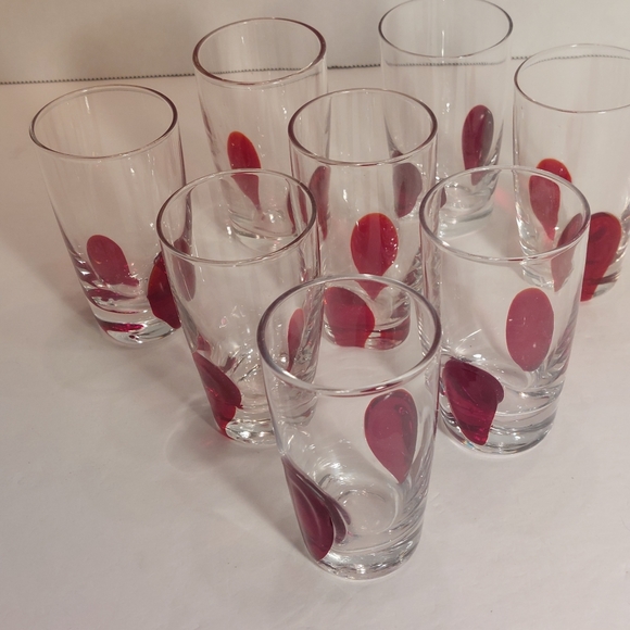 Dining | Vintage Pier 1 Red Drip Shot Glasses Set Of 8 | Poshmark